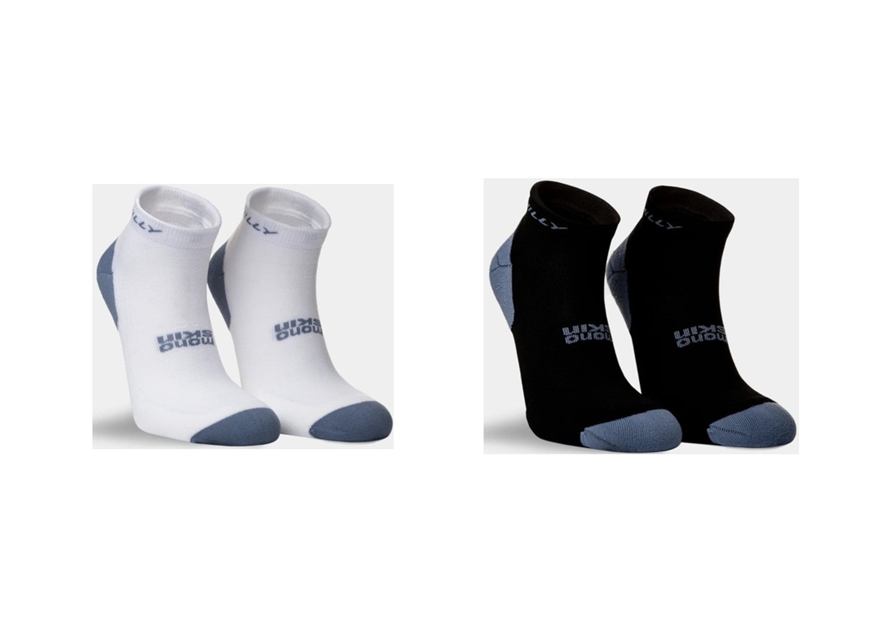 Hilly Active Quarter Min (Twin Pack) Socks-White/Black/Grey